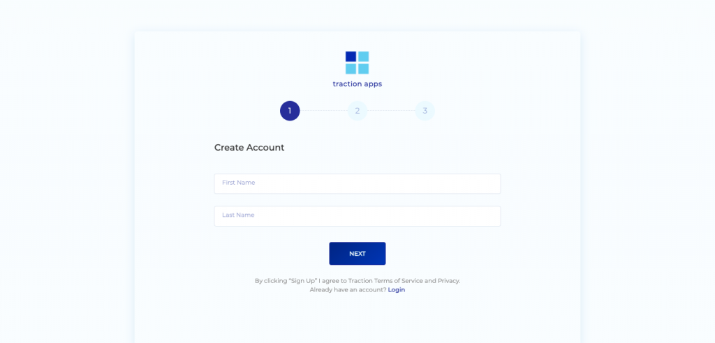 Traction Apps » Creating a Traction account - Traction Apps