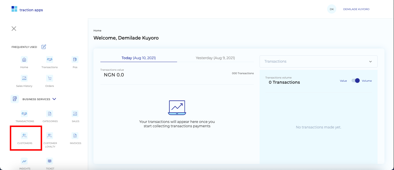 Traction Apps » Adding customers on Traction - Traction Apps