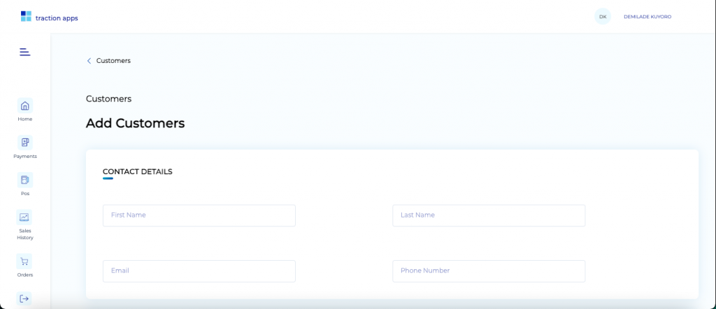 Traction Apps » Adding customers on Traction - Traction Apps